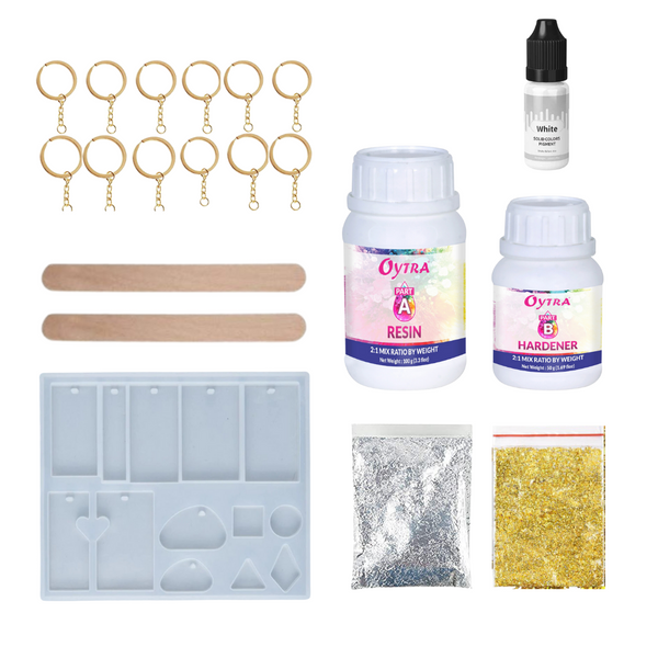Oytra Resin Art Kit for Keychain Making DIY Set Combo Mould, Flake and
