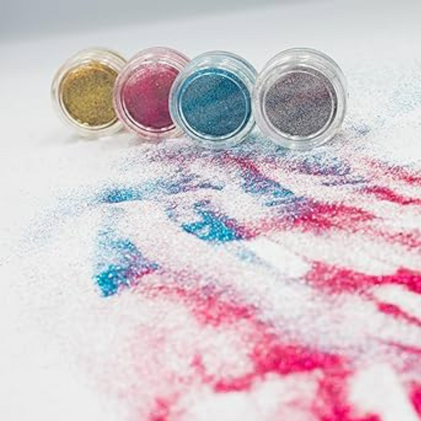 Oytra Sparkling Glitter Powder Set - 6 Colors for Resin Art, Crafts, a