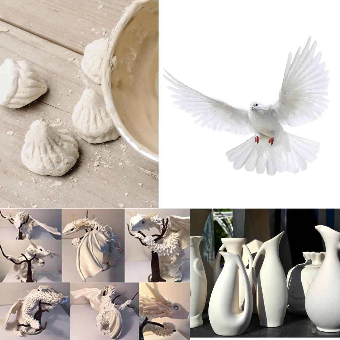 Oytra Dozen 500 Grams White Air Hardening Clay for Sculpting Art and C