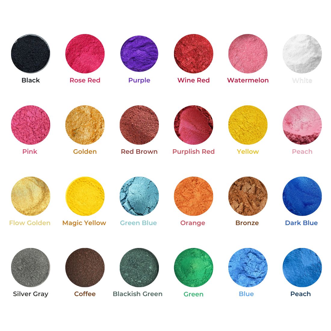 Set of 24 Colors Mica Powder - Oytra