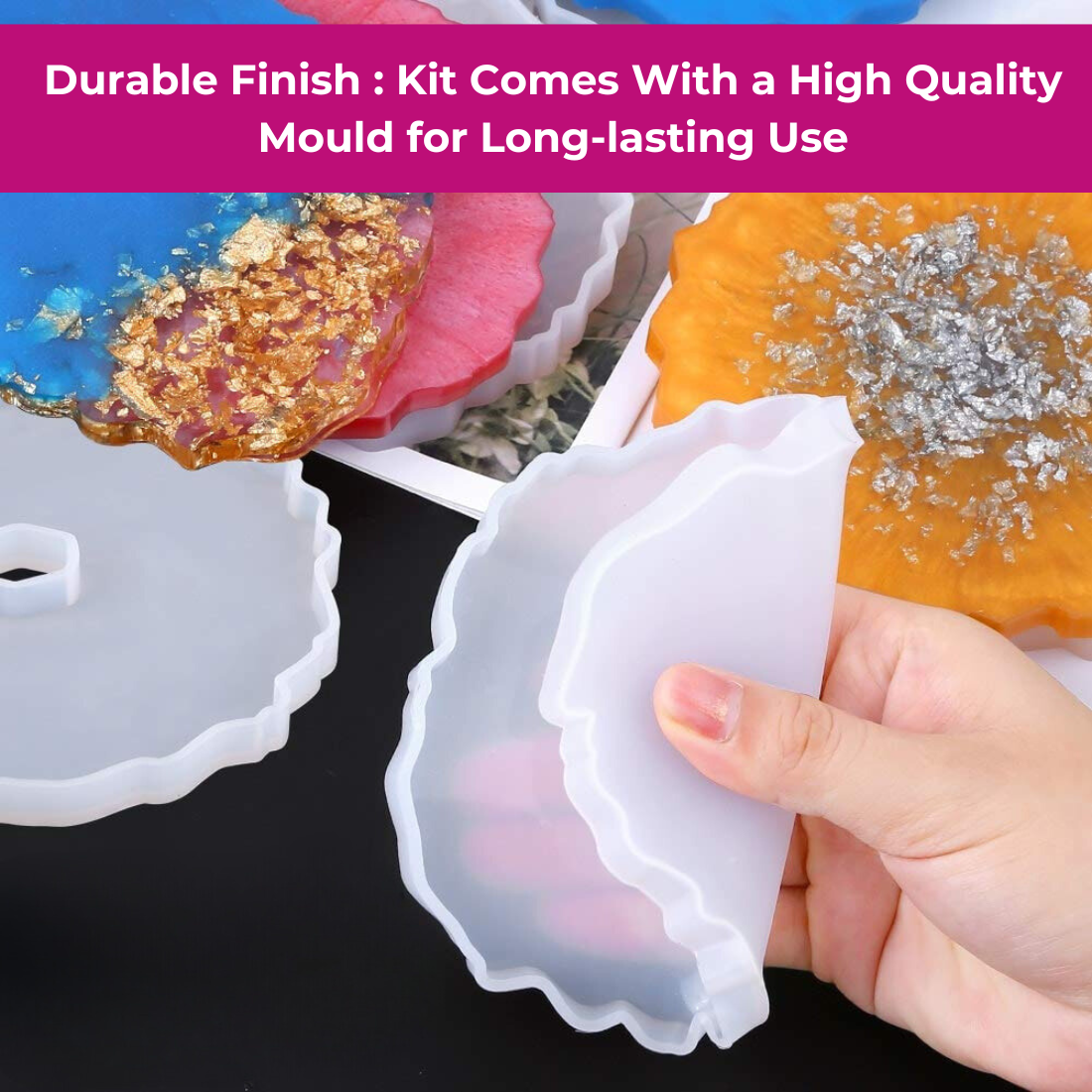 Oytra Resin Coaster Making Kit With Moulds and Tools for DIY Art & Cra