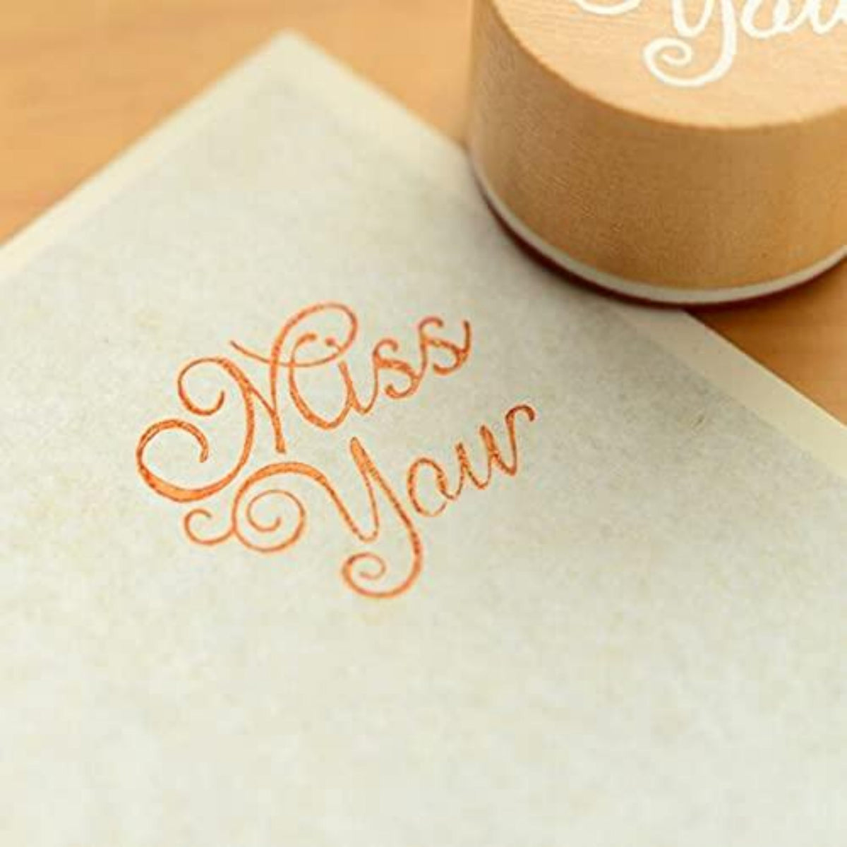 Oytra 6 Pc Wooden Round Block Word Stamps