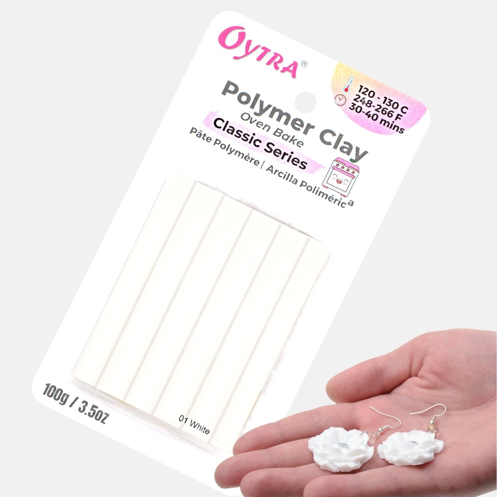 Polymer Oven Bake Clay White for Jewelry Earrings Canes Making Oytra